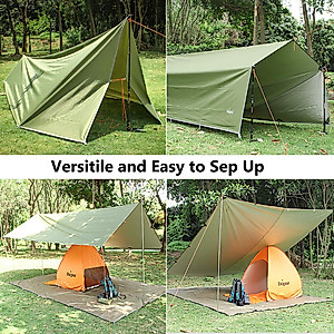 Unigear Hammock Rain Fly Waterproof Tent Tarp, 9.8x9.8ft, UV Protection and PU 3000mm Waterproof, Lightweight for Camping, Backpacking and Outdoor Adventure