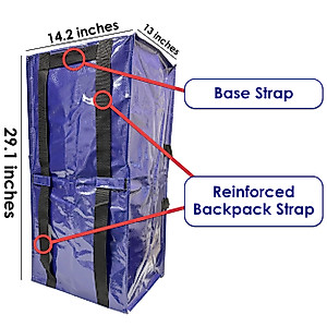Innovative Haus 4-Pack X Large Heavy Duty Blue Moving Bag with Zipper – Durable & Water-Resistant. Alternative to Moving Boxes and Supplies, Blue Moving Bags with Handles, Packing and Moving Supplies