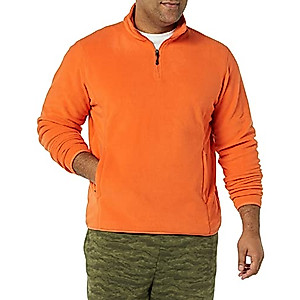 Amazon Essentials Men's Quarter-Zip Polar Fleece Jacket - Discontinued Colors, Orange, Medium