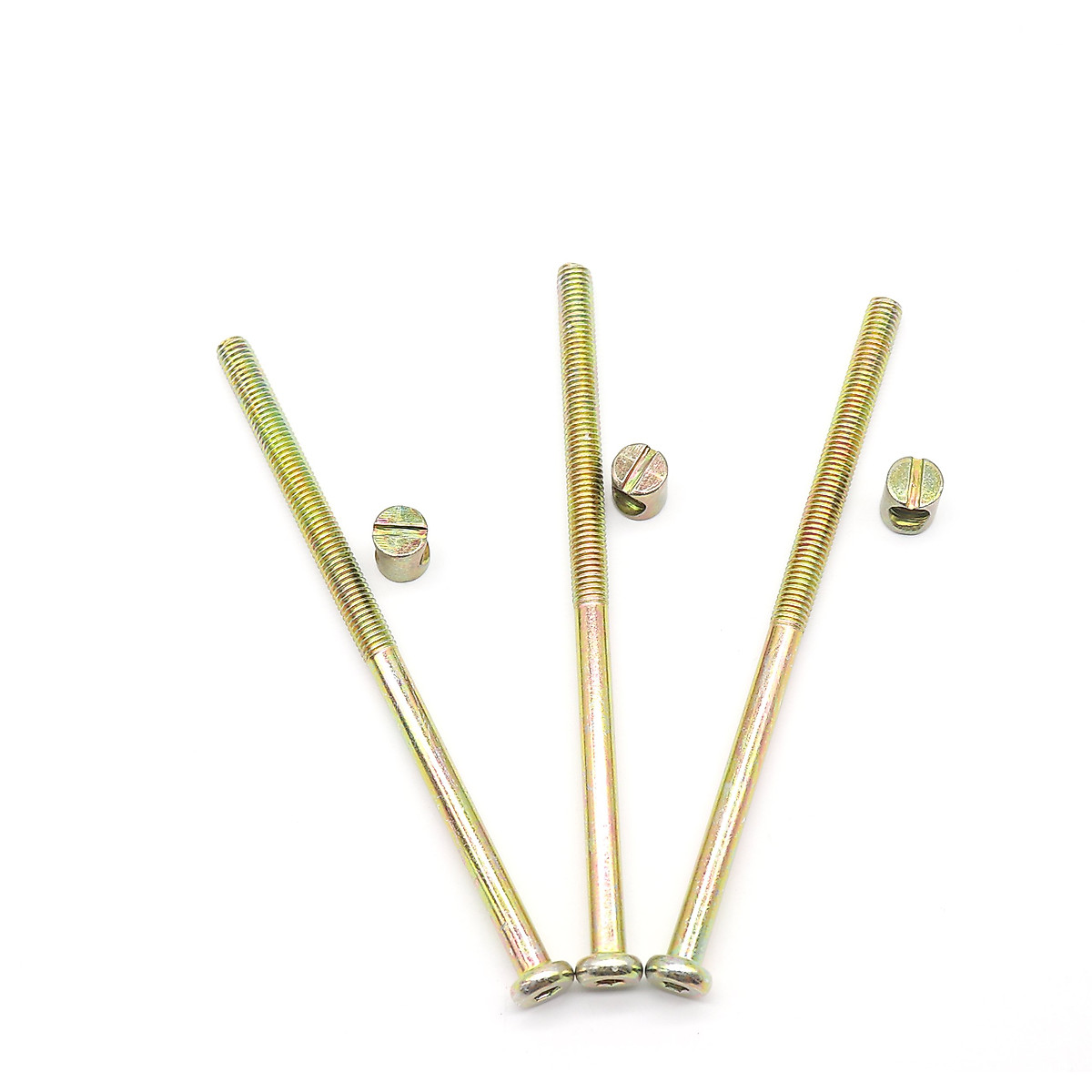 binifiMux 10-Pack M8 x 150mm Hex Drive Socket Cap Furniture Bed Bolt Crib Screws, Thread 78mm, M8x15mm Barrel Nut, Long Thread for Bunk Bed Zinc Plated