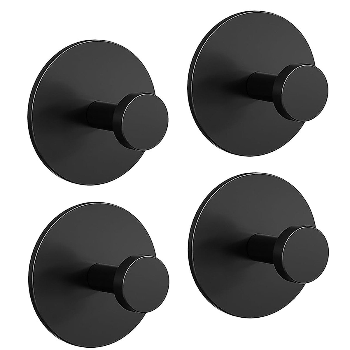 bussdis Multifunctional Towel Hooks for Bathroom Wall - Extra Sticky Stainless, Holds up to 12LB, Coat Hooks Wall Hooks, Adhesive Door Holder Hanger Shower Accessories, Matt Black Heavy Duty