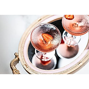 GLASSIQUE CADEAU French Small Vintage Champagne Coupe Glasses | Set of 4 | 6 oz Crystal Classic Cocktail Glassware - Martini, Sidecar, Daiquiri | Retro Saucers for Bar Drinks