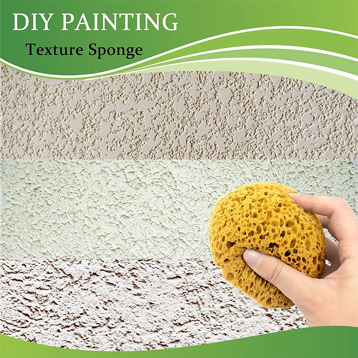 Knockdown Texture Sponge, 3 Pack Drywall Texture Patch Sponge, Ceiling Texture Sponge for Drywall Patch, Drywall Repair, DIY Painting Ceiling
