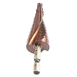 Meichoon HSS M35 Cobalt Step Bit 6-24mm Spiral Flute Large Drill Multi-Hole Hex Shank Counterbore Drilling Cutting Enlarge Stainless Steel Plate Quenching Steel Plate DC1604