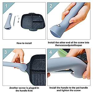 Faseem Sectional skillet grill pan, 10.6 inch 3 Section Breakfast Pan, Grill Pans for Stove Tops, Compatible with All Stovetops, PFOA Free, (Gas, Electric & Induction)