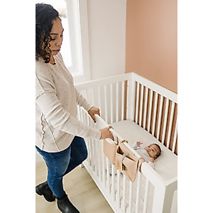 Lu & Ken Baby Nursery Crib Organizer - Vegan Leather Hanging Diaper Organizer for Crib - 13.5 x 7.5 Inch Nursery Storage Bedside Crib – Water and Stain Resistant