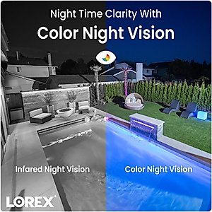 Lorex 2K Wi-Fi Floodlight Camera with Adjustable LEDs, Smart Motion Detection, 2-Way Talk, Color Night Vision, White