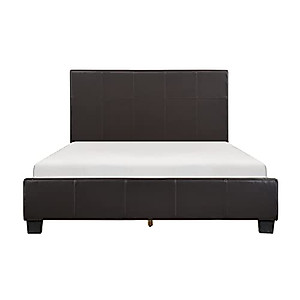 Lexicon California King Bed Frames With Headboard, Platform Bed Frame California King, Modern Bed Frame, Faux Leather Upholstered Bed Frame, No Box Spring Required, Easy Assembly, Cal King, Dark Brown