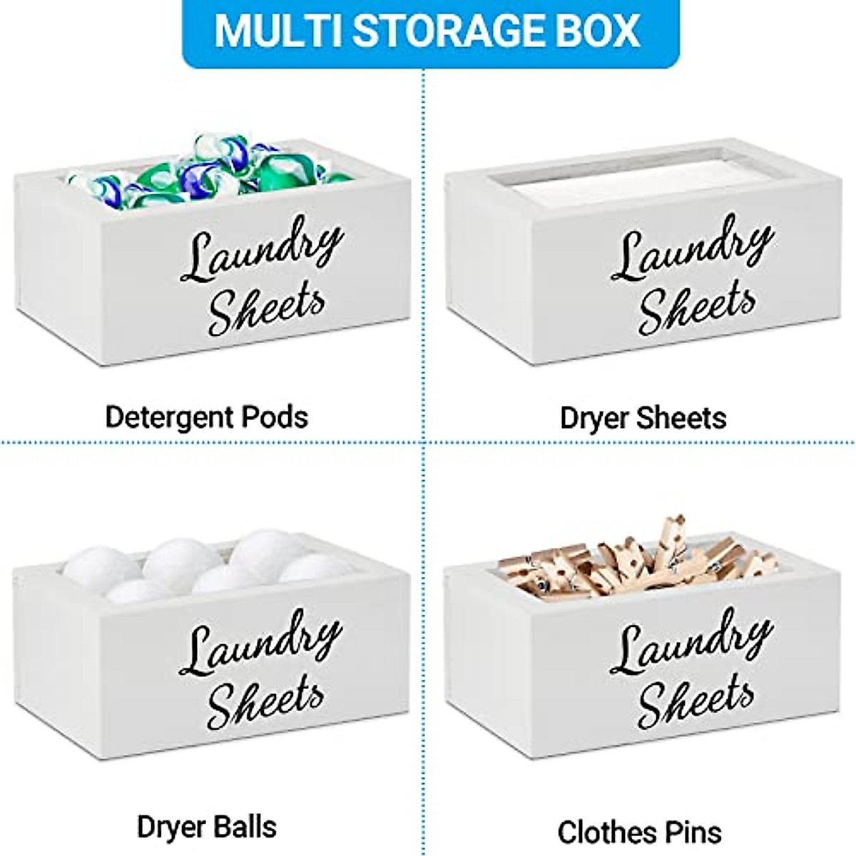 Unistyle Dryer Sheet Holder & Lint Bin Set,Wooden Dryer Sheet Dispenser,Magnetic Lint Bin for Laundry Room Organization and Storage,Fabric Softener Dispenser Laundry Pods Container for Laundry Decor