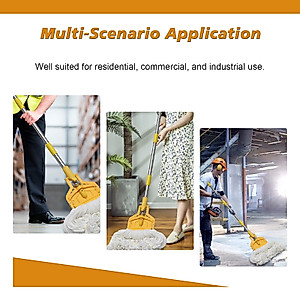 Commercial Mop Heavy Duty Industrial Cotton Mop, 61 inch Metal Commercial Mop Stick for Home, Garage,Office, Workshop, Warehouse Floor Cleaning, 1 Pack