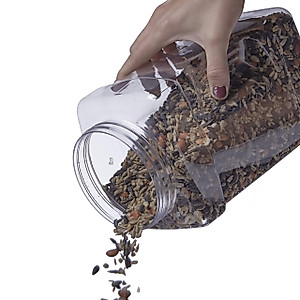 Hudson Exchange 1 Gallon Plastic Grip Jar with Cap (6 Pack), Food Grade BPA Free PET, Clear