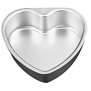 Abaodam 2pcs Bottom Casting Chiffon Oven Sliver Shaped Inches Pansmini Valentines Bread Day Inch Decor Tins Alloy Molding Cutter Pans Detachable for Bakeware and with Brownies