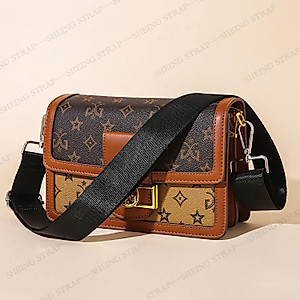 Wide Shoulder Strap Adjustable Replacement Belt Guitar Style Cross Body Handbag Purse Strap (Classic Black (Silver Hardware))