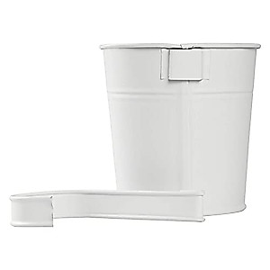 MorTime 10 Pack Metal Hanging Bucket Planter with Hook, 4 Inches Mini Round White Storage Basket for Plant Flower Pots Indoor Outdoor Home Garden Patio Lawn