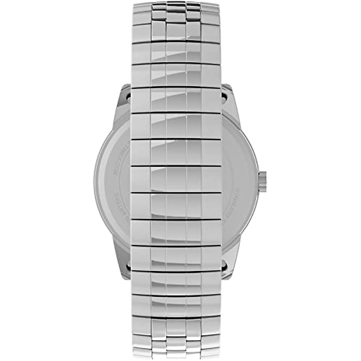 Timex Men's Easy Reader 38mm Perfect Fit Watch – Silver-Tone Case White Dial with Silver-Tone Expansion Band