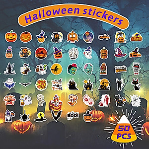 Non-Repeating Halloween Stickers, Halloween Party Favors,Vinyl Waterproof Holiday Party Stickers, Kids and Youth Adult Party Favors Gifts Crafts- Halloween Decorations
