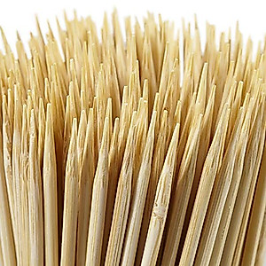 LIVAIA Wooden BBQ Skewers: 120 x Premium Bamboo Barbecue Skewers and Kebab Skewers Wood Extra Long - Wooden Skewers for Crafts - Round Wooden Skewers - Wooden Stick 11.4in - Bamboo Grill Skewers