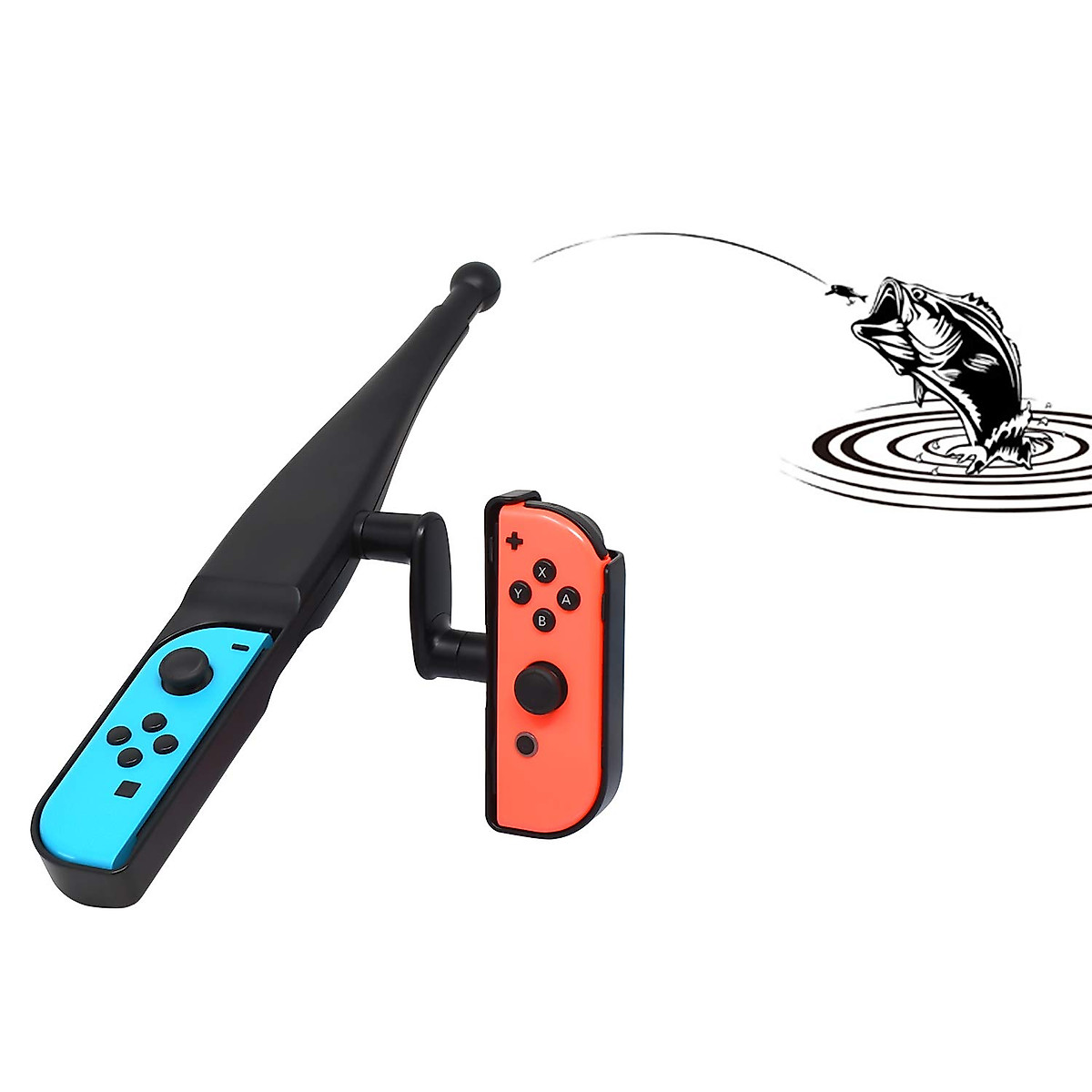 Fishing Rod Compatible with Joy Con,Fishing Game Kit compatible with Nintendo Switch OLED/ Nintendo Switch Bass Pro Shops - the Strike Championship Edition and Legendary Fishing - Standard Edition