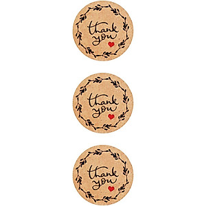 1.5 Inch Round Kraft Paper Thank You Stickers /500 Lables Per Roll/Perfect for Business Events,Customer Appreciation,Gift Package,Wedding, Anniversary, Graduation,Birthday