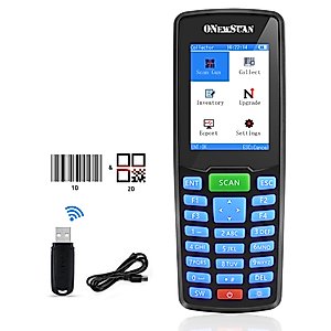 ONEWSCAN Wireless Barcode Scanner, Portable Inventory Scanner 1D&2D&PDF417 Handheld Bar Code Scanners for Collector Data Terminal Inventory Device QR Code Reader with 2.8 Inch TFT Color Screen