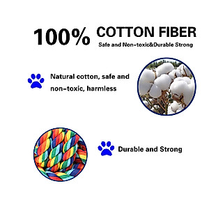 GOGOPETS Dog Chew Toys Rope - Colorful Rope Puppy Chew Toys Washable Cotton Rope Toys Set for Small Dog Puppy Pet（4 Packs/Set）