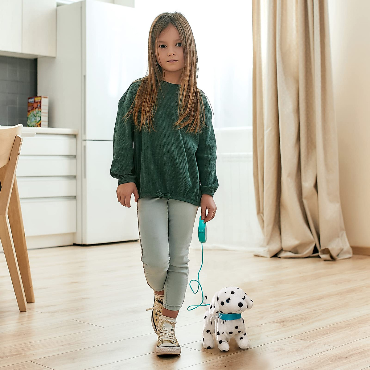 HollyHOME Plush Animated Puppy Husky Puppy Dog Toy Pet with Remote Control Leash Walking, Barking and Waging Tails Electronic Puppy 12 Inches Gifts for Kids