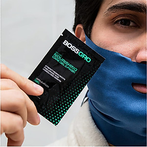 Bossgro Beard Growth Kit, Special Beard Growth Gel with Microfiber Mask, Nourishes and Revitalizes Beard and Mustache (Every Kit Contains 4 Packs of Gel and 1 Microfiber Mask) (3 Package)