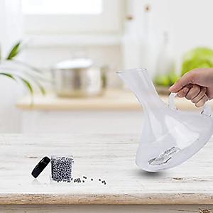 1500 PCS Metal Cleaning Beads Reusable Decanter Beads for Glass Bottles, 304 Stainless Steel Water Bottle Cleaner Balls 3mm Wine Glass Cleaning Beads for Decanters Vases Carafes, Wine Accessories