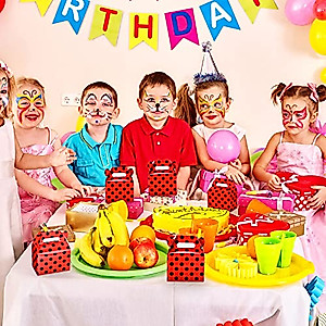 Outus 30 Pieces Ladybug Party Supplies Favor Boxes Ladybug Red Black Polka Dot Candy Boxes for Ladybug Party Wedding Birthday Christmas Baby Shower Decorations, 4 x 2.4 x 4.8 Inch