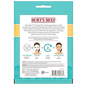 Burt's Bees Purifying Sheet Mask With Kiwi Extract Mask, 0.33 Ounce