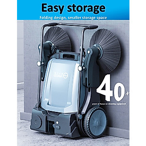 Industrial Sweeper,Floor Sweeper Manual,Street Sweeper,Just Walk and Push - 14.5 Gallon Capacity, 40.1" Sweeping Width, Sweeps 41500 Square Feet/Hour,for Shop/Workshop/Farm/Warehouse/Road (55)