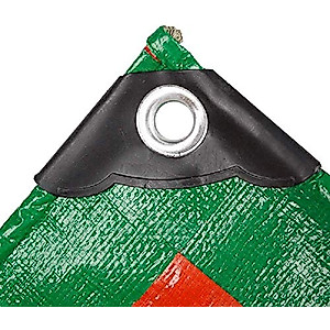 YGCBL Large Heavy Duty Tarpaulin,Tarps,Pe Braided Tarpaulin 190Gsm Garden Niture Cover Rainproof Cloth Home Seal Windproof Window Garden Plant Cover Keep Warm Film Camping Ground Sheet,Green Red,4X6M