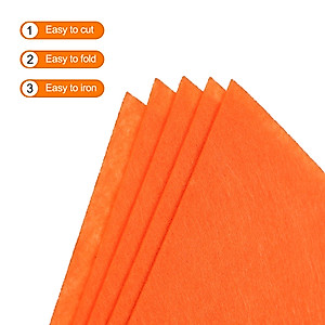 Rebower Soft Felt Sheets Acrylic Fabric Soft Felt Craft Sheets [for DIY Creative Crafts Projects and Decoration] - 4 Inch x 4 Inch/Orange / 42PCS