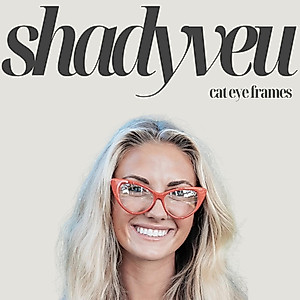ShadyVEU Super Cat Eye Vintage Inspired Fashion Mod Clear Lens Sunglasses (Black Frame, Clear Lens)
