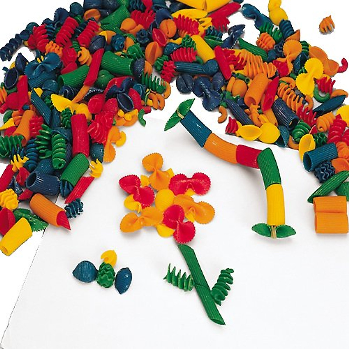 Constructive Playthings - ROY-211 1 lb. Multi-Colored Macaroni Shapes Collage Pieces in Various, Non-Toxic Colors for Grades Kindergarten - Grade 3