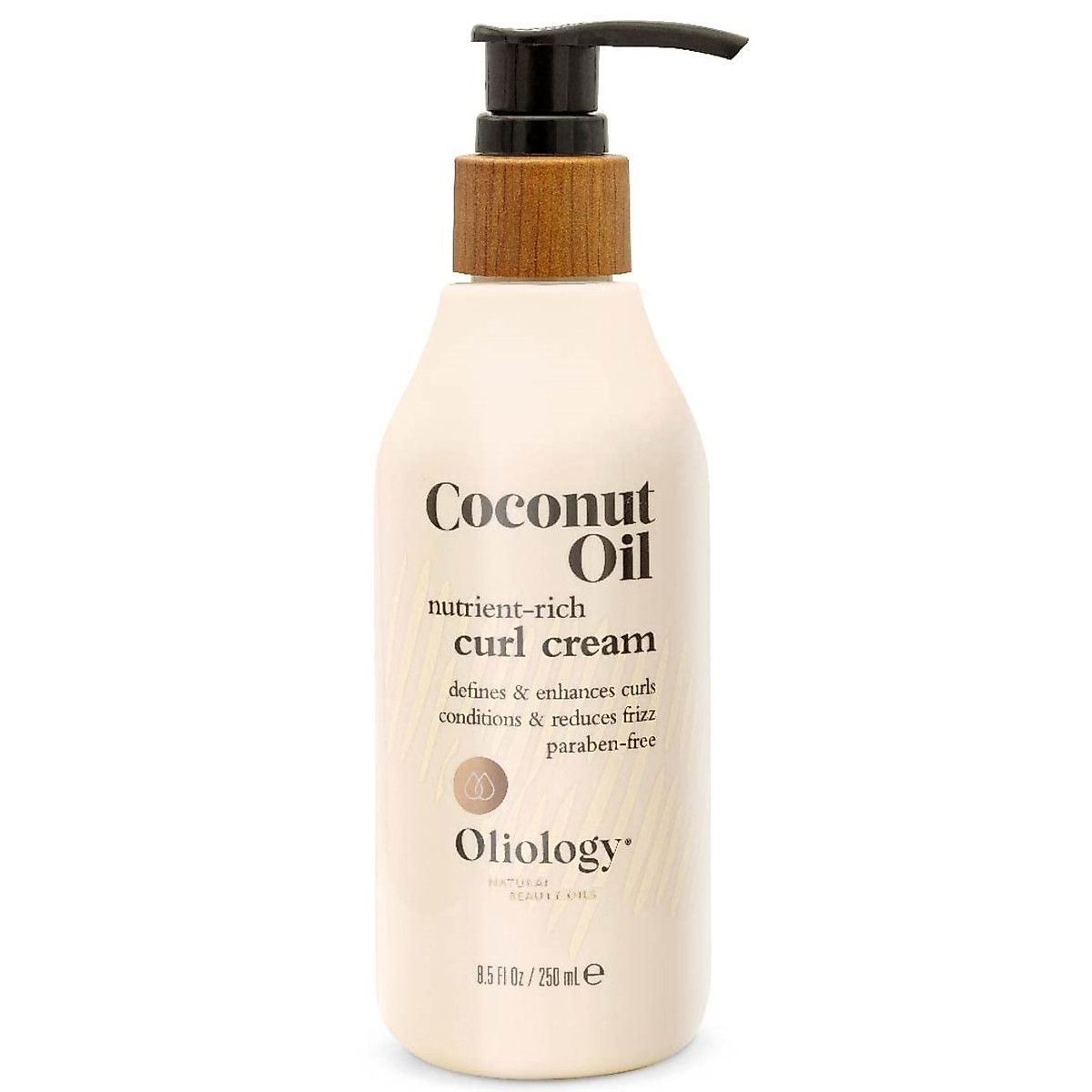 Oliology Coconut Oil Curl Cream - Defines & Enhances Curls & Waves | Botanically Infused | Conditions & Reduces Frizz | Made in USA, Cruelty Free & Paraben Free (8.5oz)