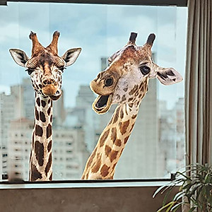 Cute Giraffe Wall Decals 2 Sheets Giraffe Decor Stickers, Lovely Window Decor Animal Wall Stickers Art Decorations for Kids Room Living Room Nursery Classroom