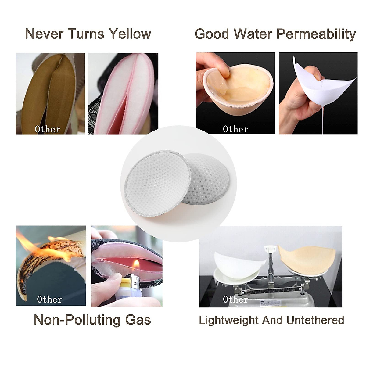 Gulagas Bra Inserts Pads, Thin Comfortable Bra Insert，Removable And Washable Breathable Bra Cups Inserts For Bikinis Top Swimsuit,Sport Bra,Yoga Wear.(Grey, C/D)