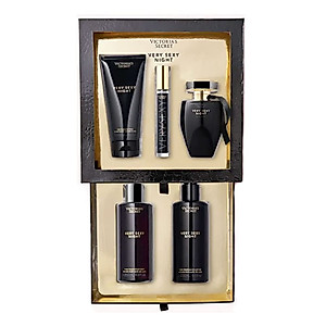 Victorias Secret Very Sexy Night eau de parfum 5 Piece Gift Set 3.4 Ounce Eau de Parfum & Velvet Body Cream & Body Wash & Rollerball & Body Lotion