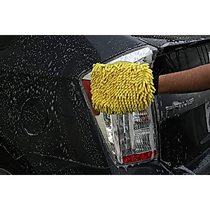 Carrand 45320 Microfiber Suds Maker Long Chenille Wash Mitt, Yellow