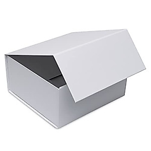 White Boxes for Gifts - 1 Pack Magnetic Closure Luxury Collapsible Gift Box with Lid, Small Cardboard Box for Gift Wrapping, Holidays, Birthdays, Weddings, Bridesmaids, Small Businesses - 6x6x3
