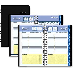 At-A-Glance,Appointment Books,Dated Goods,Quick Notes,Daily Monthly Self Management System,QuickNotes Desk Planning 1PPD Tabbed Ruled Address Pocket Wirebound