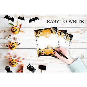 25 Pack Halloween Tent Place Cards, Place Cards for Table Setting, Folded Eggshell Paper Name Tent Cards for Halloween Holiday Dinner Decorations - HW04