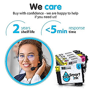 Smart Ink Remanufactured Ink Cartridge Replacement for Epson 220 XL T220 220XL to use with Workforce WF-2630 WF-2650 WF-2750 Expression Home XP-320 XP-420 XP-424 Printers (2 Black, C/M/Y 5 Multipack)