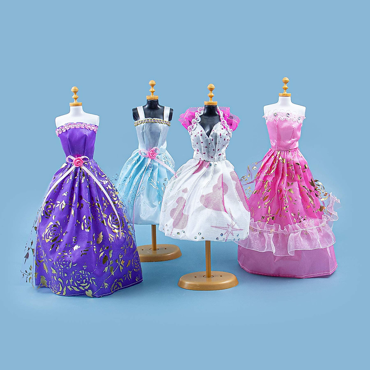 AUEAR, Set of 4 Dress Cloth Gown Plastic Display Support Holder Mannequin Model Stand 2 Colors