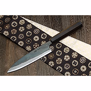 Yoshihiro Aogami Super Blue High Carbon Kurouchi Petty Utility Knife (6'' (150mm) & Saya)