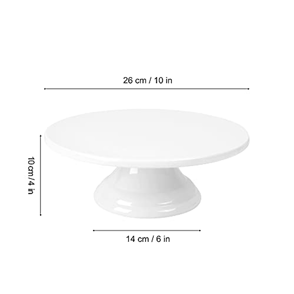 fanquare 10 Inch Porcelain Cake Stand, White Round Cake Plate, Vintage Cake Display Stand