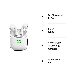 Bluetooth Headphones True Wireless Earbuds 30H Playtime LED Display in-Ear Headphones with Wireless Charging Case Waterproof Ear Buds with Microphone Earphones for iPhone Samsung Android Laptop Sports