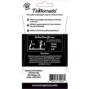 ZenPet Tick Tornado - Tick Remover for Dogs & Cats & People - Value Pack - Easy and Fast Tick Removal Tool (1 Pack)