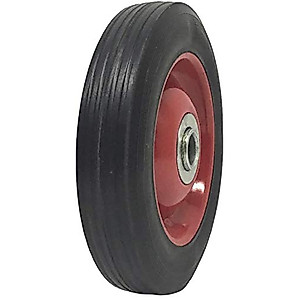 Solid Rubber Flat Free Tire 6" x 1.5" Hand Truck Wheel - 1.25" Offset Hub – 5/8" Axle - 350 lbs Capacity